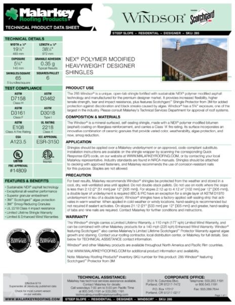 Windsor® Scotchgard™ shingles - Malarkey Roofing Products